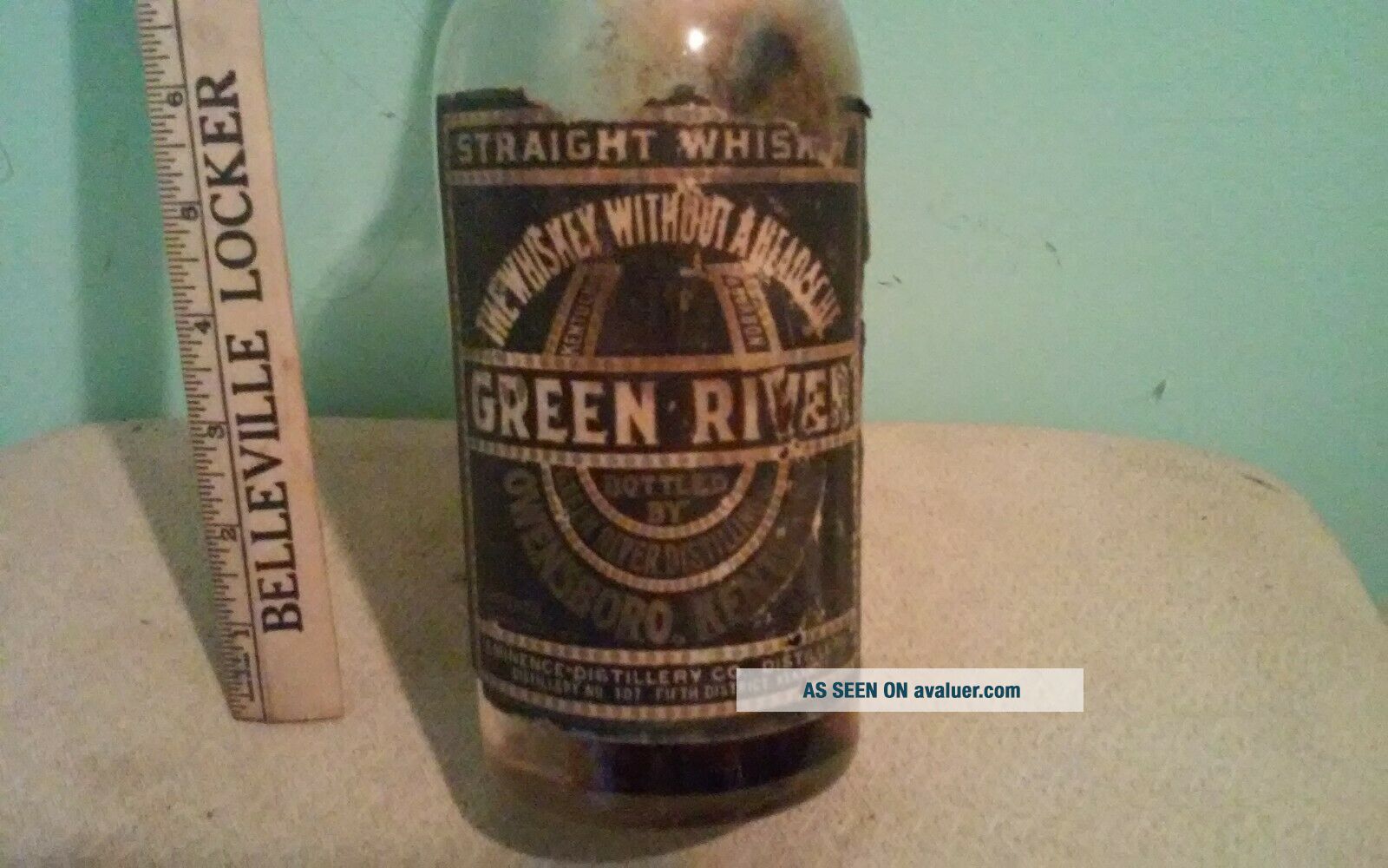 Vintage Green River Paper Label Whiskey One Quart Bottle. | #1284148