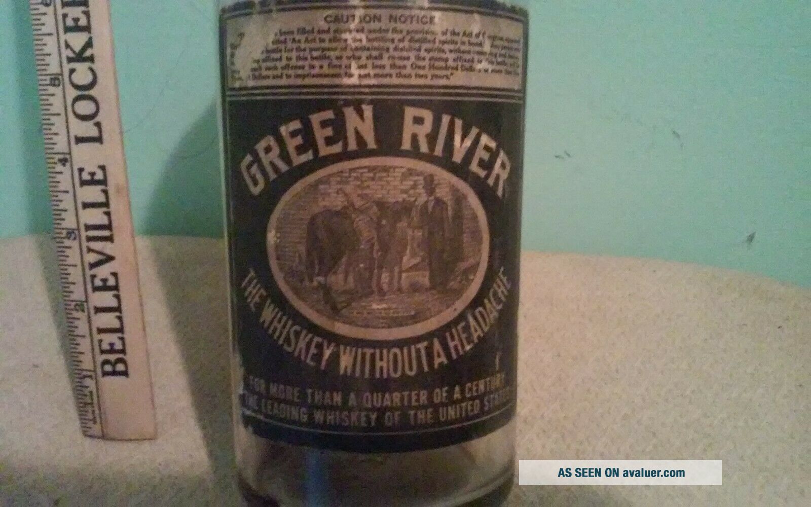 Vintage Green River Paper Label Whiskey One Quart Bottle. | #1284148