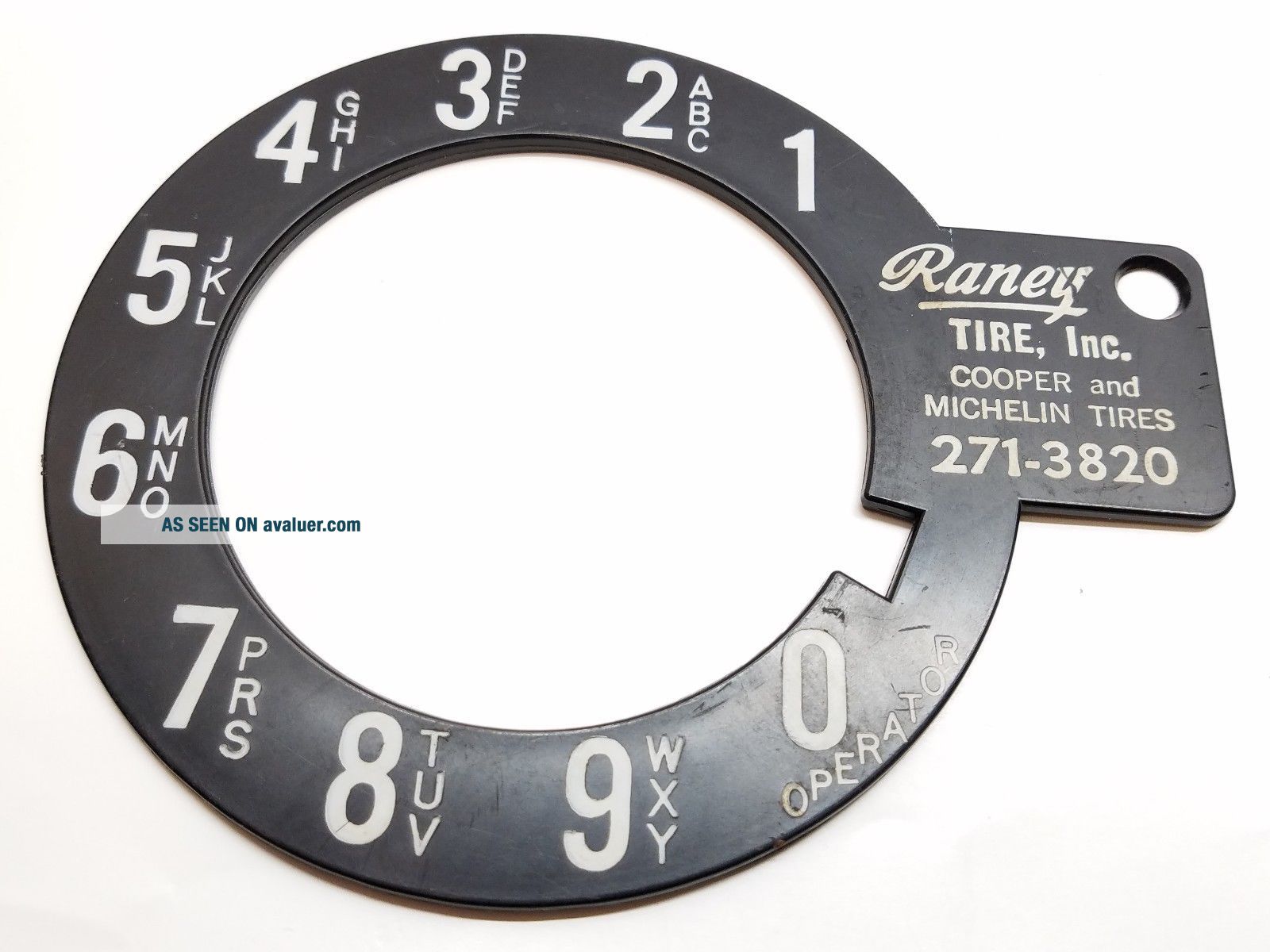 VTG Rotary Phone Dial Plate Raney Tire Inc Cleveland Advertiser Cooper ...