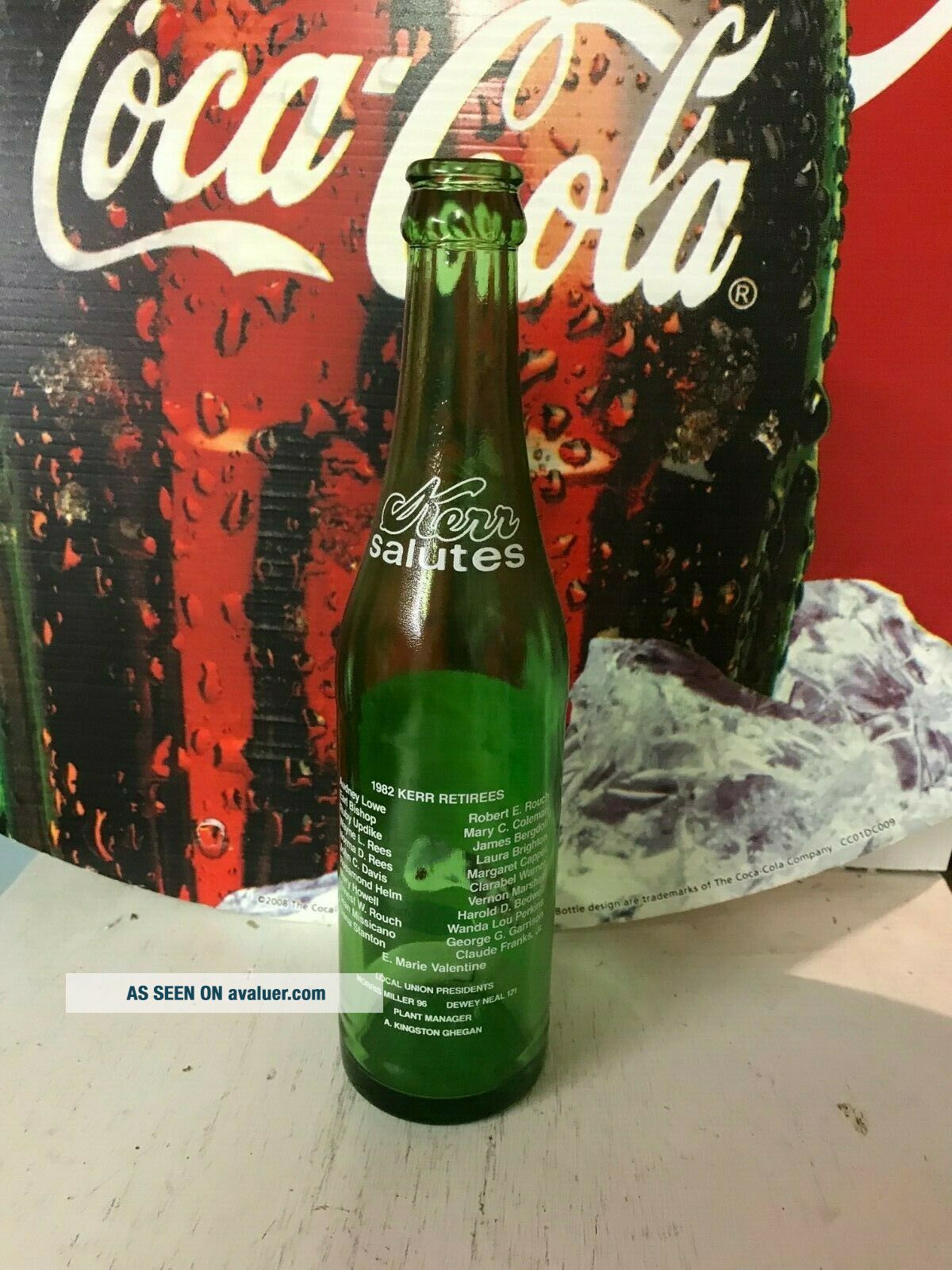 KERR Glass Salutes 1983 Retiree Banquet, KERR Glass EMPLOYEE Bottle ...