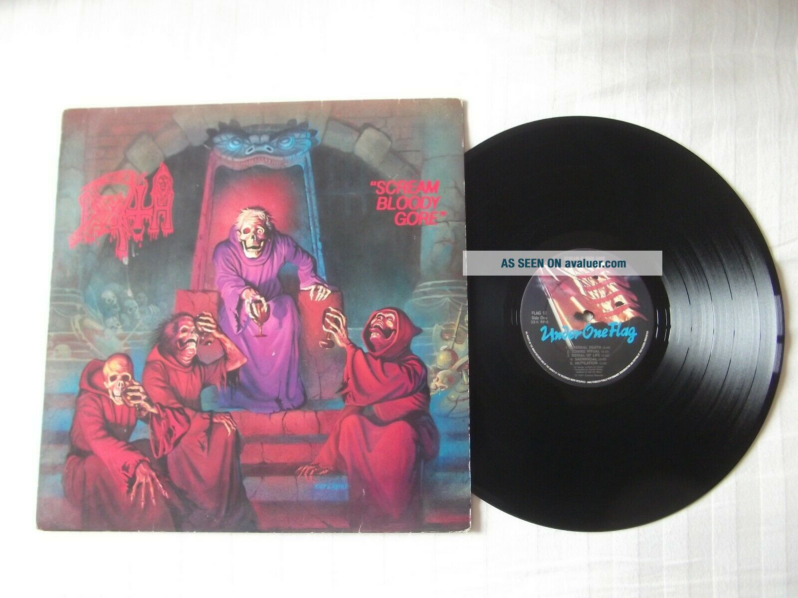 Death " Scream Bloody Gore " UK Press Album Under One Flag Record Label ...