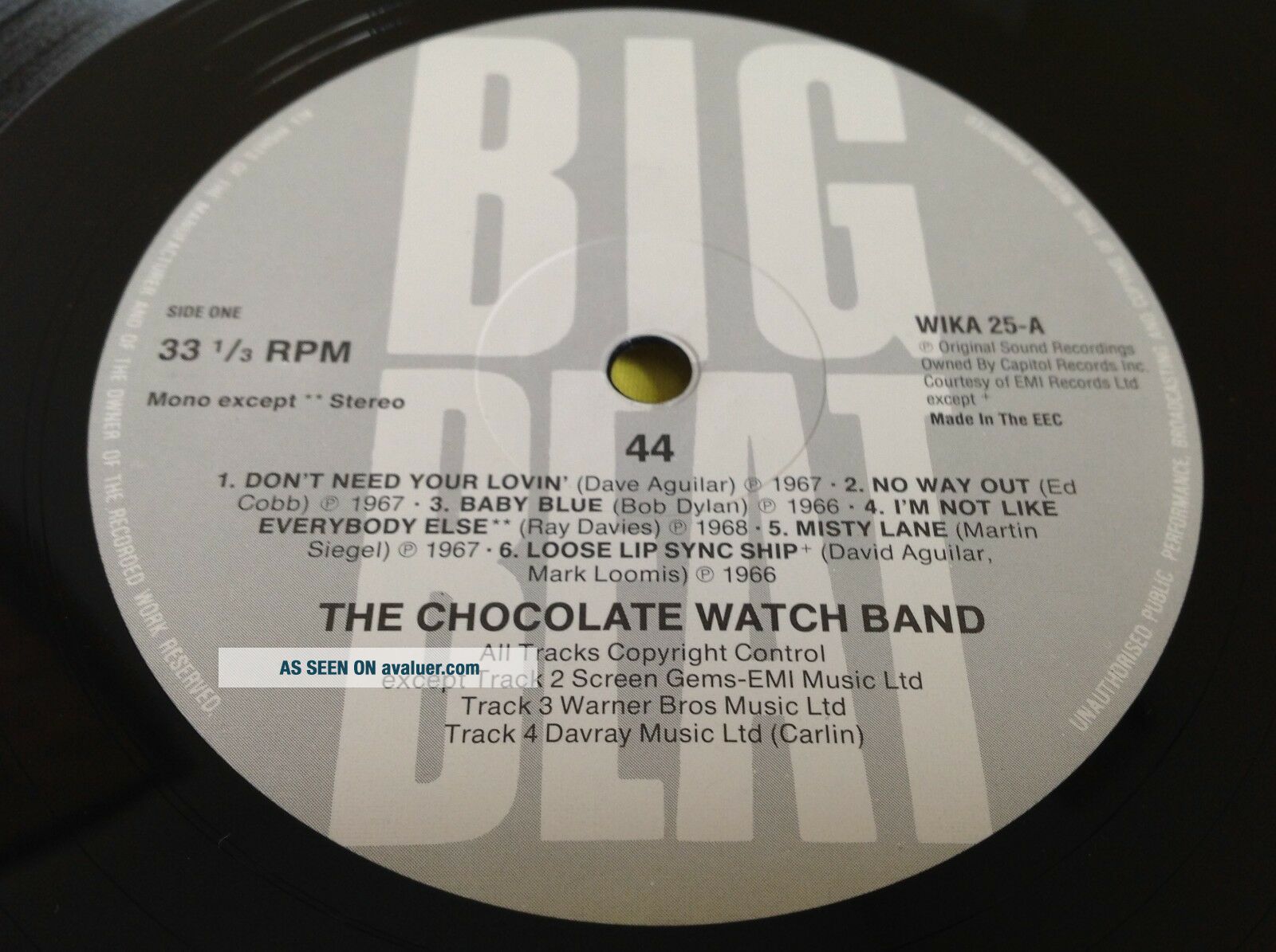 Garage Rock LP : The Chocolate Watch Band 44 Big Beat WIKA 25 Gatefold ...