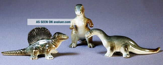 RARE COMPLETE SET OF FIVE CERAMIC SRG DINOSAUR FIGURINES FLAWLESS ...