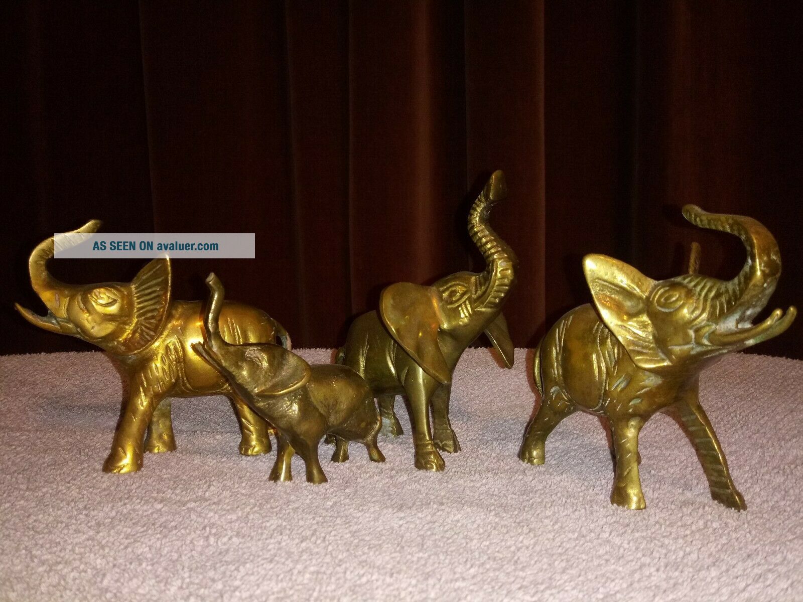 Brass Elephant Statue Brass Elephant Family Of Four 4 | #1386107