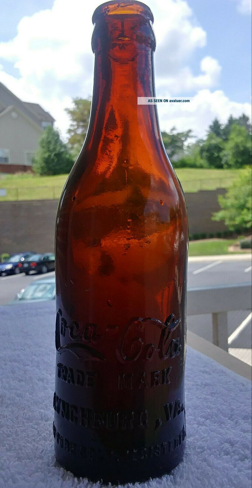 AMBER LYNCHBURG, VA STRAIGHT SIDED HEEL SCRIPT 6 1/2 OZ. COCA - COLA ...