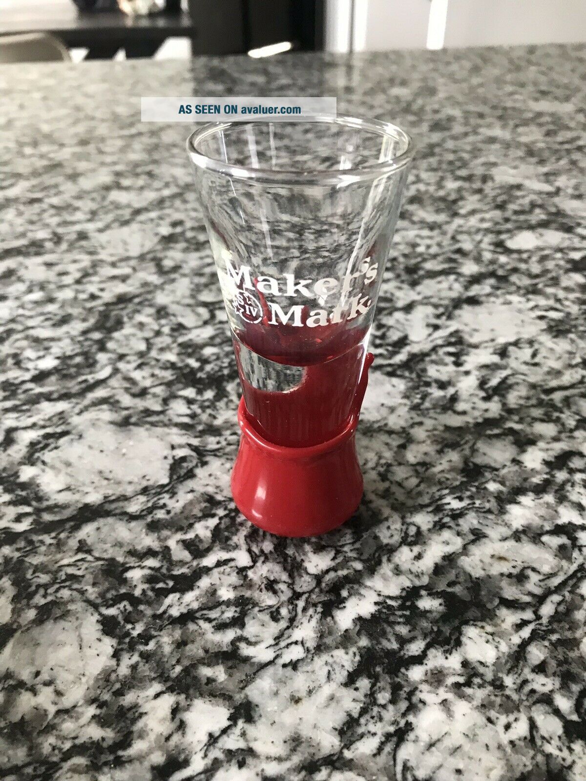 Makers Mark Whiskey Hand Cut Upcycled Shot Glass | #1417457