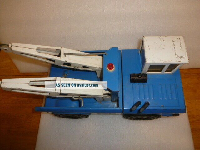 Vintage Tonka Mighty Tow Truck Blue Double Boom Wrecker | #1422749