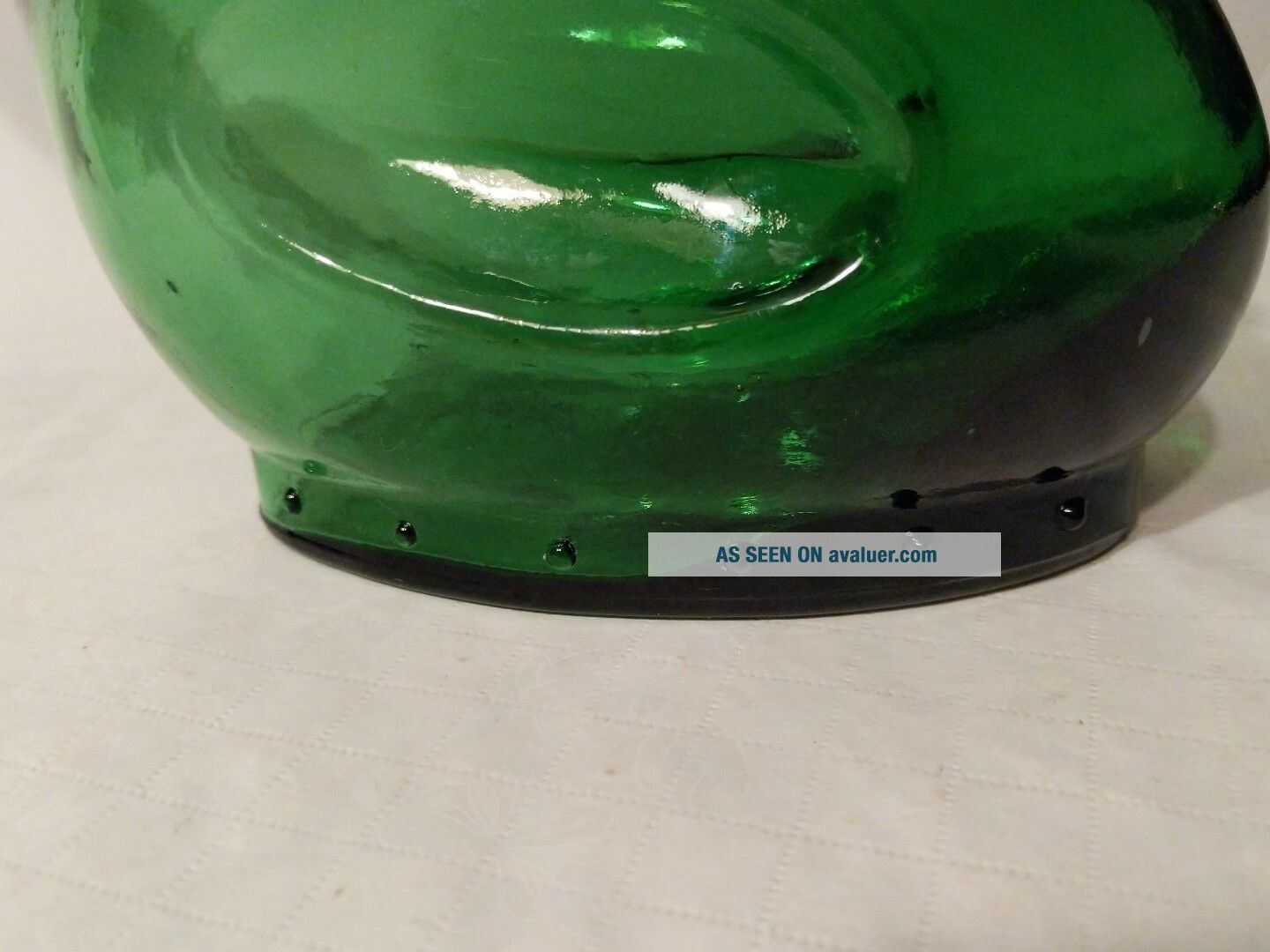 Vintage Brevetto Heavy Weight Green Glass Decanter W/Copper Stopper ...