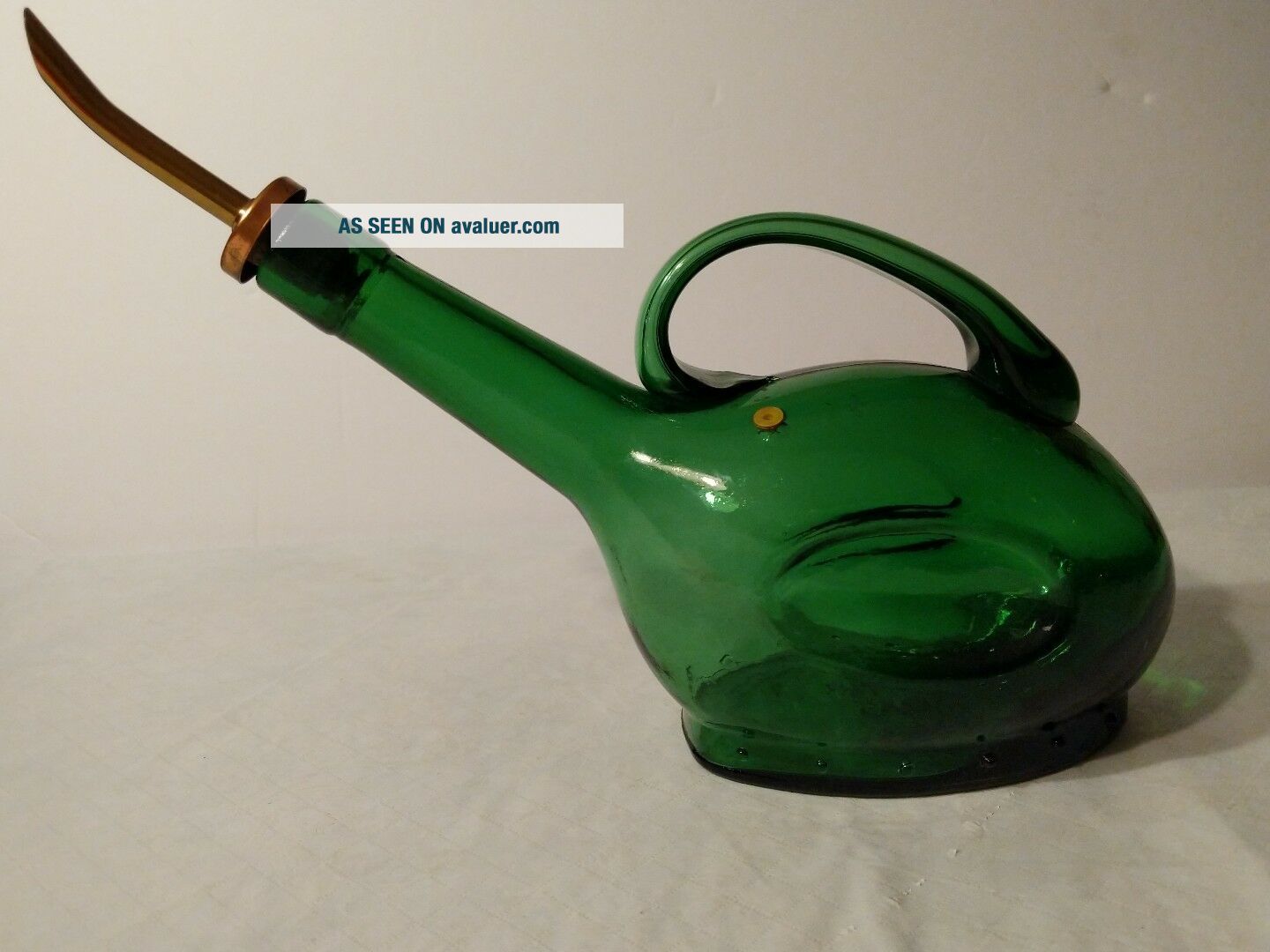 Vintage Brevetto Heavy Weight Green Glass Decanter W/Copper Stopper ...