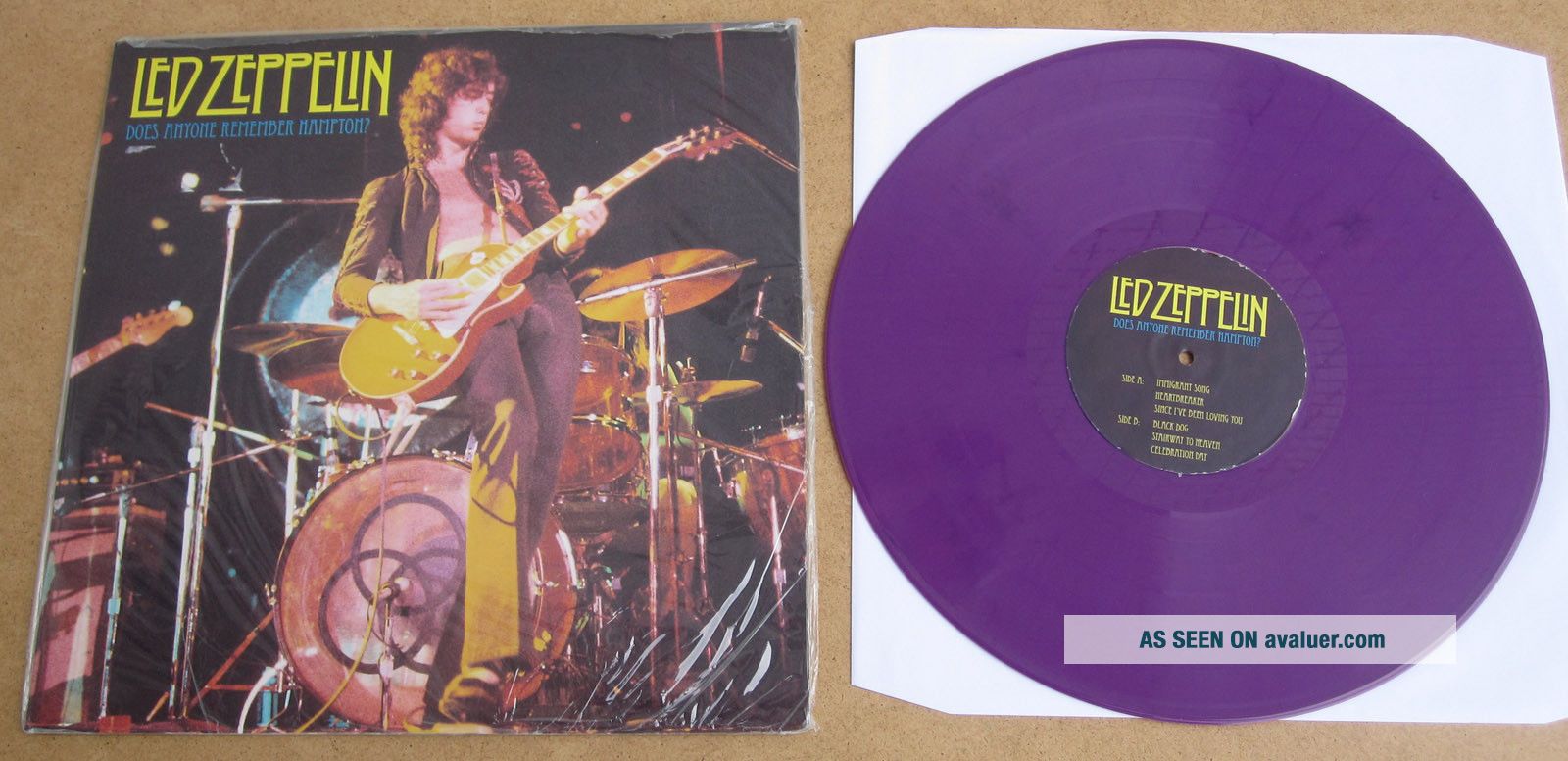 LED ZEPPELIN Vinyl LP PURPLE WAX Does Anyone Remember Hamptone ? 9/9 ...
