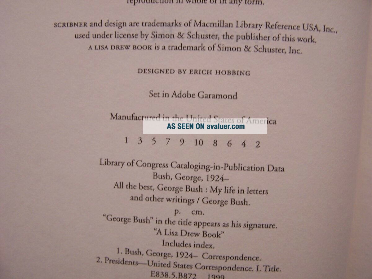President George H W Bush Signed All The Best Autograph Signature WWII ...