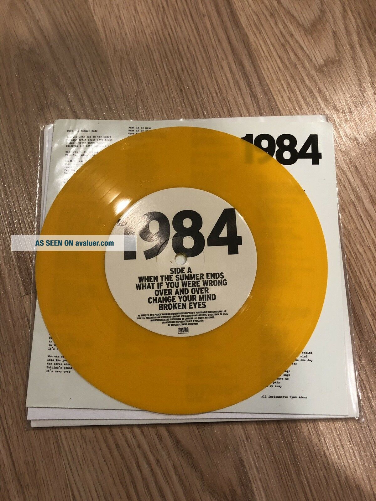 Ryan Adams 1984 Gold 7” Vinyl Pax Am | #1457538