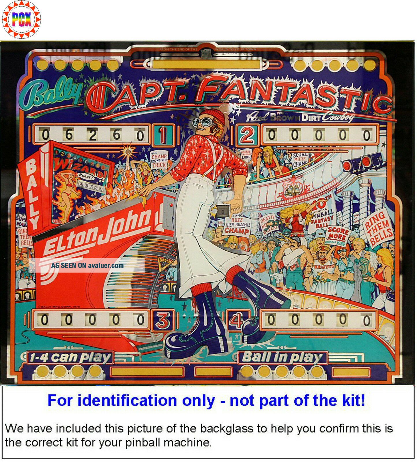 1976 Bally Captain Fantastic Pinball Rubber Ring Kit - Aka Capt ...