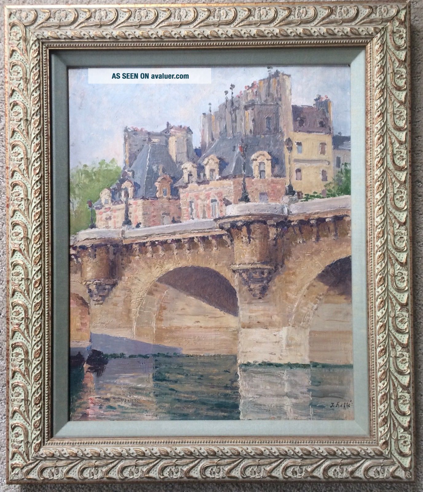 French Impressionist Paris Architectural Oil Painting View Of Pont Neuf ...