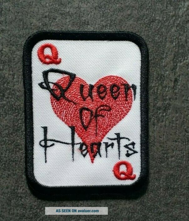 QUEEN OF HEARTS PATCH PLAYING CARD PATCH IRON ON TO SEW ON BADGE PATCH ...