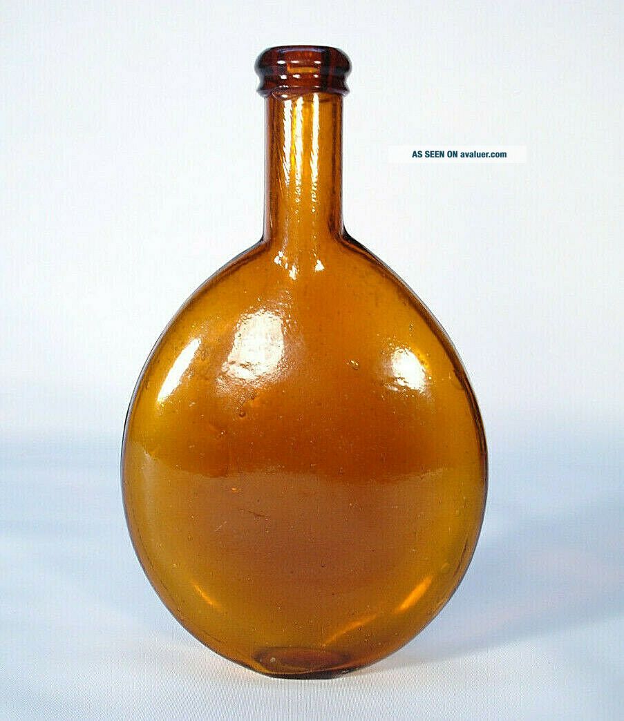 TEAR DROP WHISKEY FLASK AMBER APPLIED TOP SHARP LOOKING FLASK BOTTLE ...