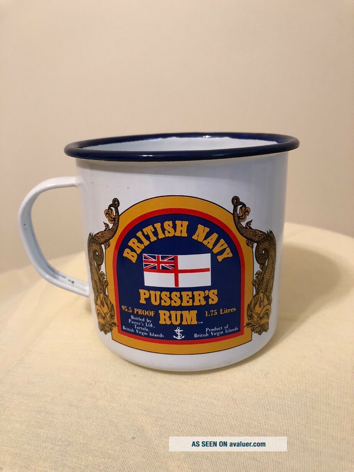 Vintage Enameled Tin Mug Pusser ' S British Navy Rum Virgin Islands ...