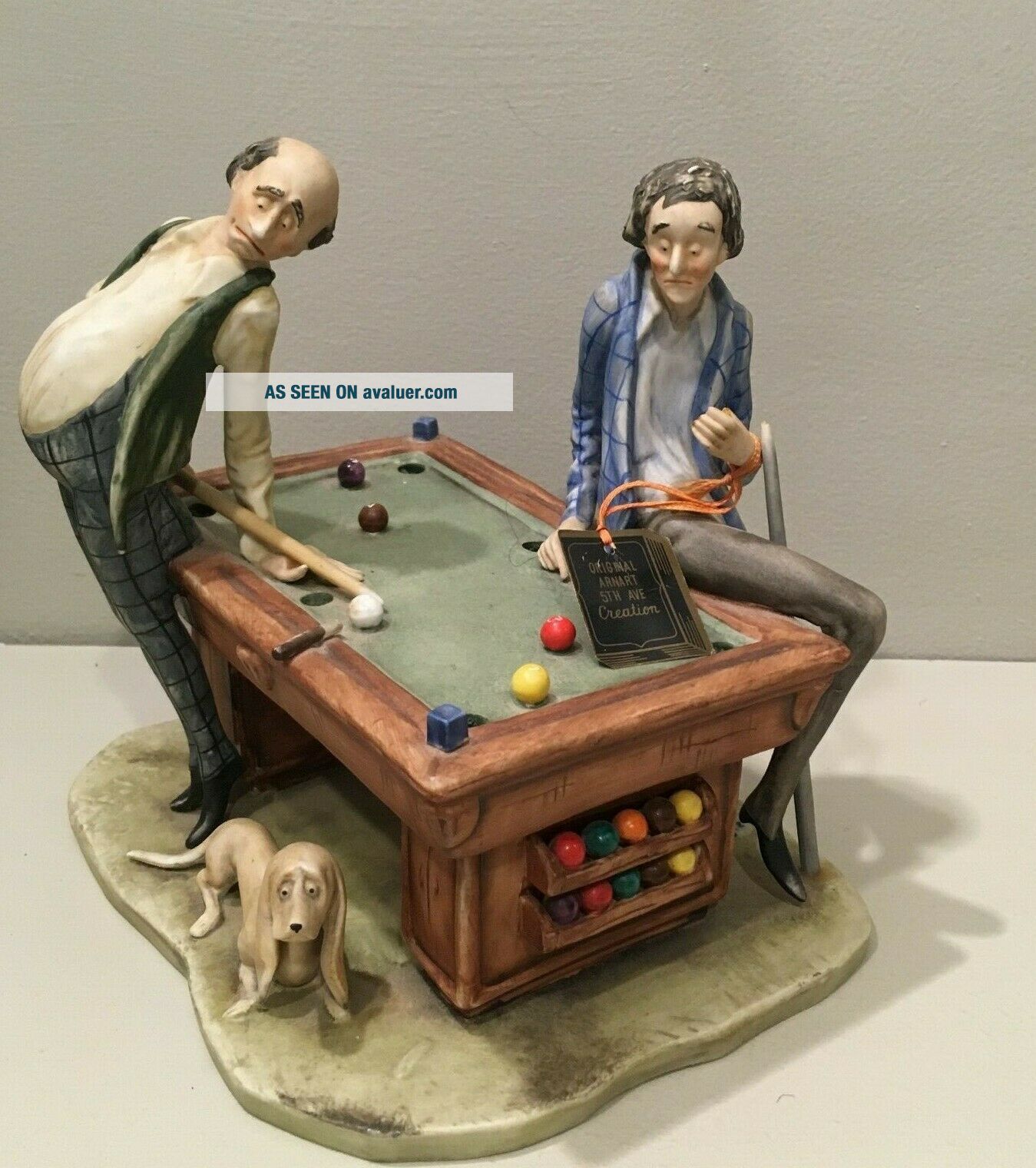 Vintage Pool Hustler By Cucci 2872 Arnart Billiards Basset Hound Dog ...