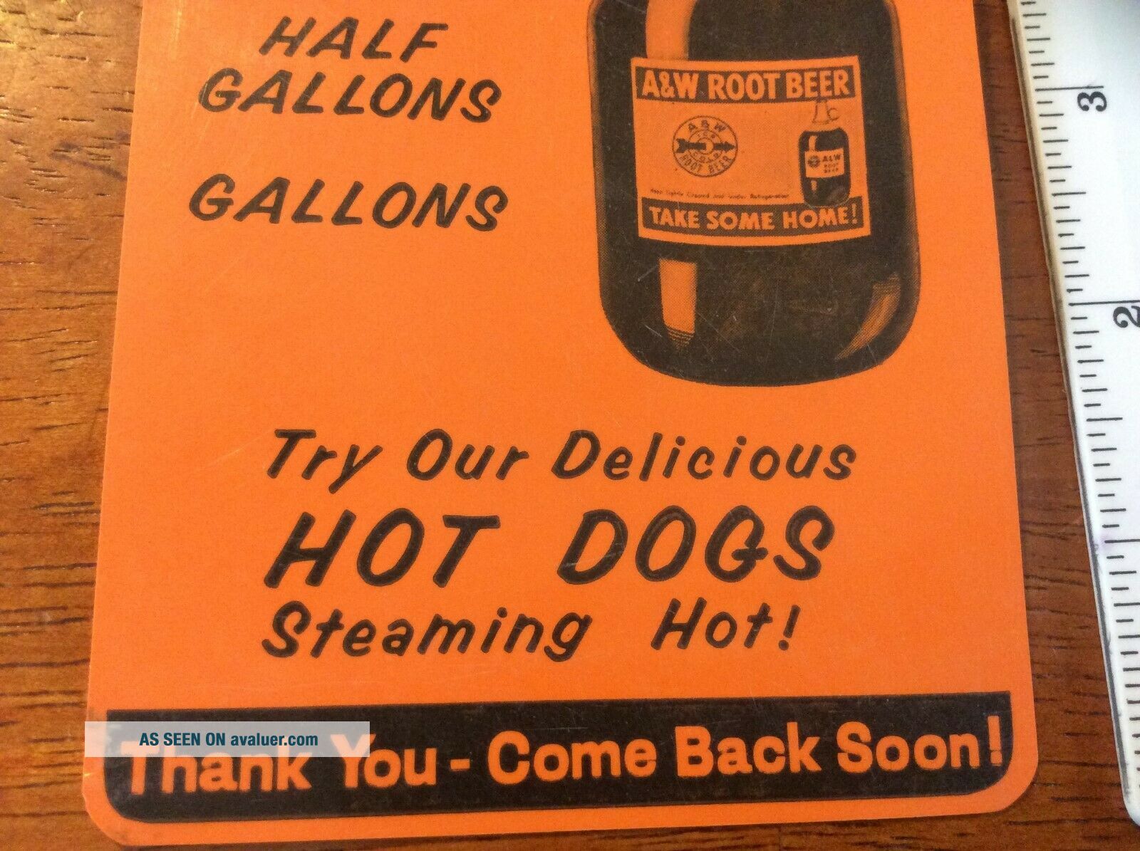 A&W Root Beer Car Number Advertising Plastic Card. Gallons | #1567893