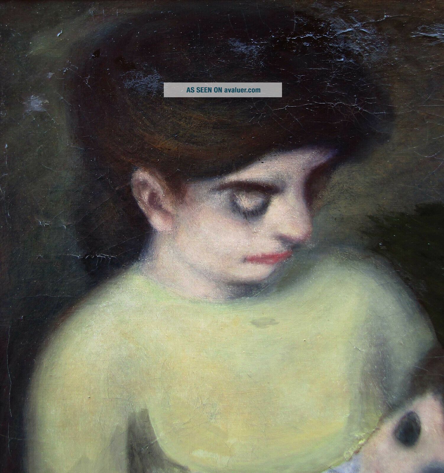 LISTED Luke Gibney Modernist Mother & Child Large Old Oil Painting ...