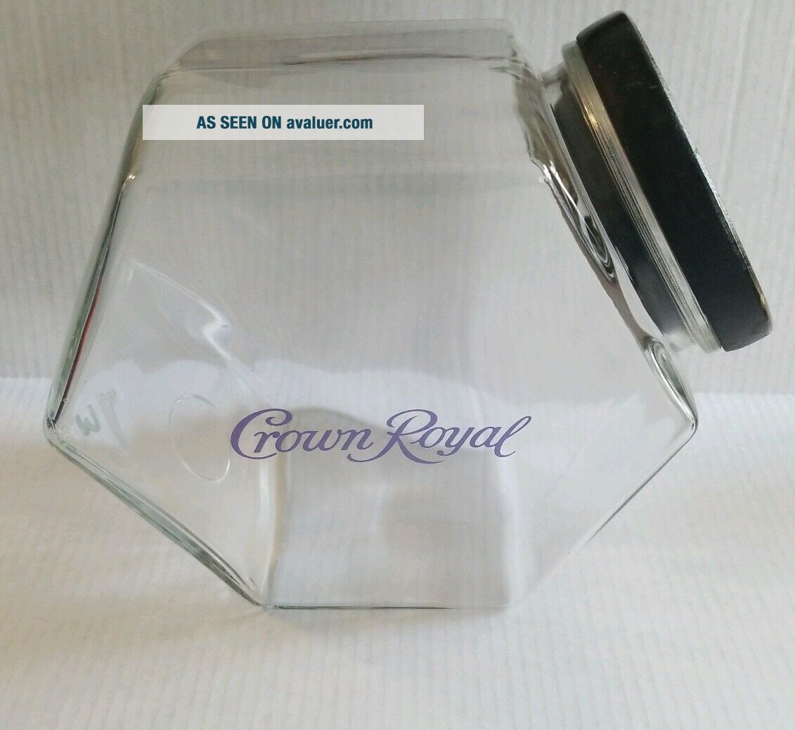Crown Royal Canadian Whiskey Glass Countertop Jar Promo Tip Jar | #1670341