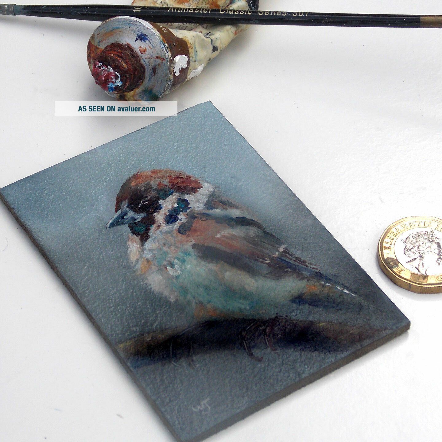 ACEO - William Jamison Miniature Oil Painting Sparrow Bird Portrait ...