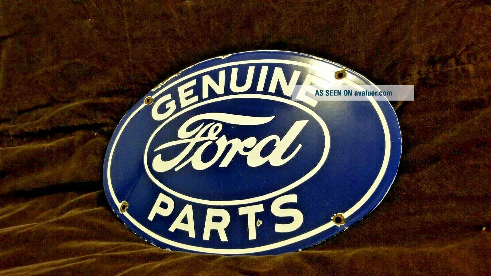 VINTAGE FORD PORCELAIN GAS AUTO DEALERSHIP PARTS SERVICE STATION PUMP ...