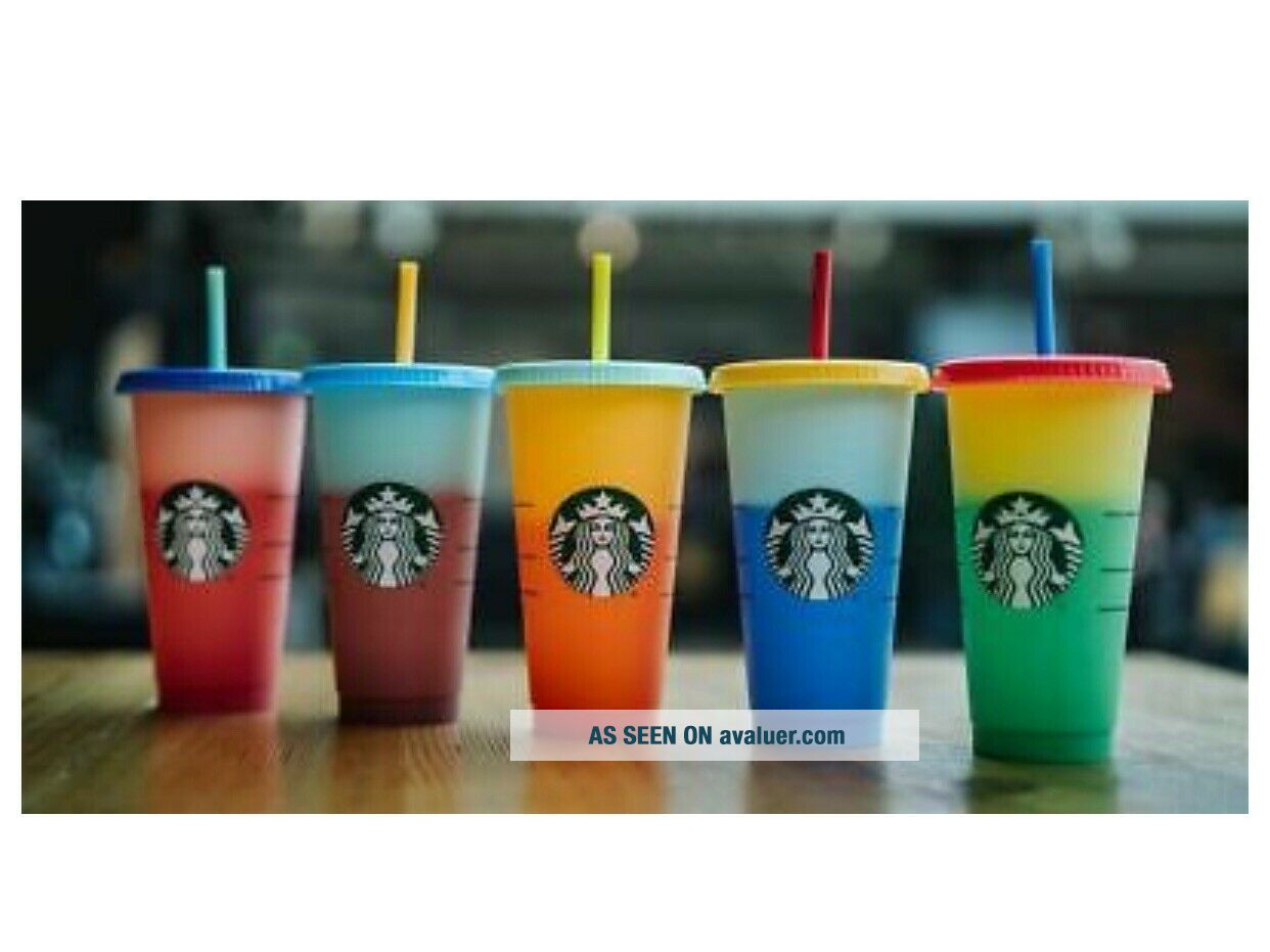 STARBUCKS COLOR CHANGING Cold Venti Cup Lid Straw SINGLE CUP ARCTIC ...