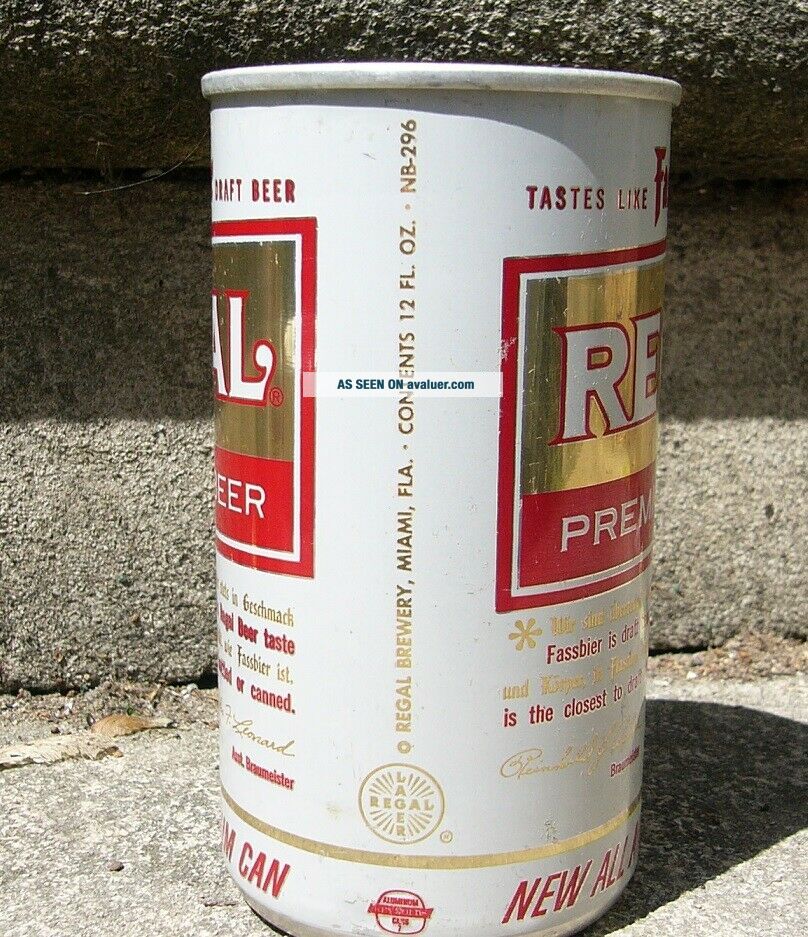 REGAL 1960 ' S Aluminum Can From MIAMI FLORIDA. FanTab Intact BEER ...