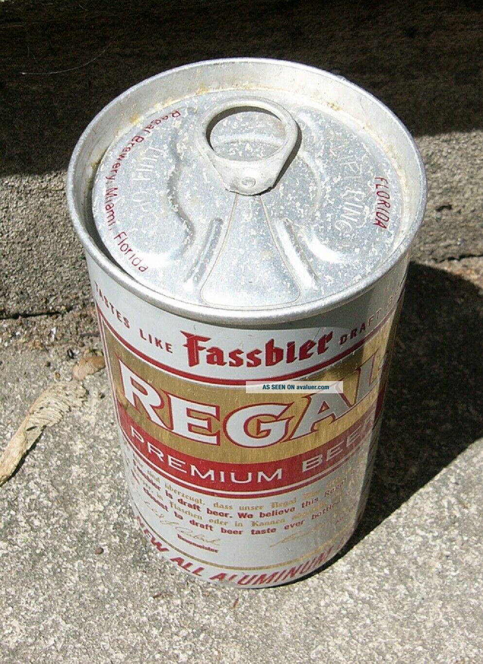 REGAL 1960 ' S Aluminum Can From MIAMI FLORIDA. FanTab Intact BEER ...