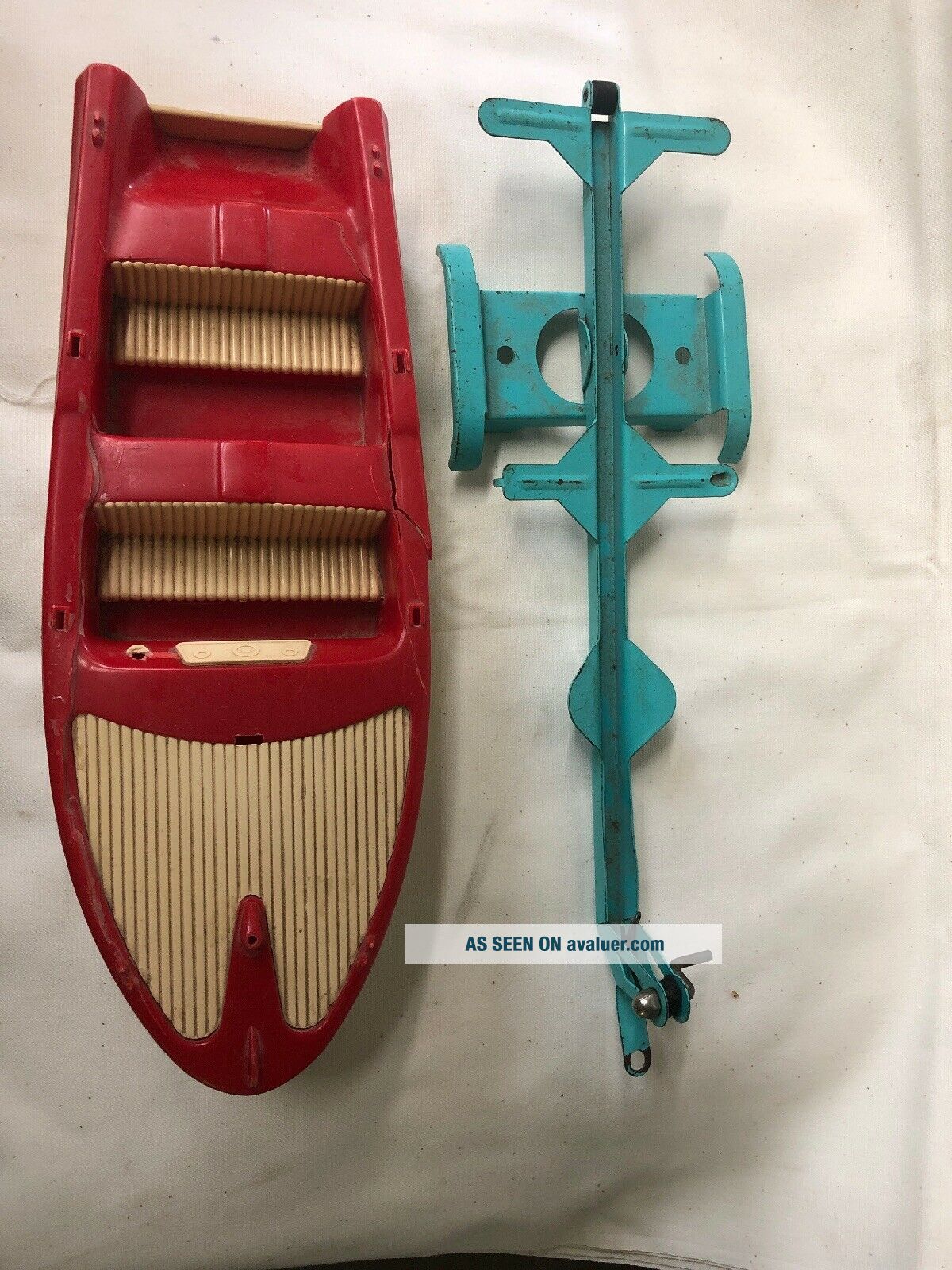 Tonka Clipper Toy Motor Boat Plastic Red White With Trailer | #1729592