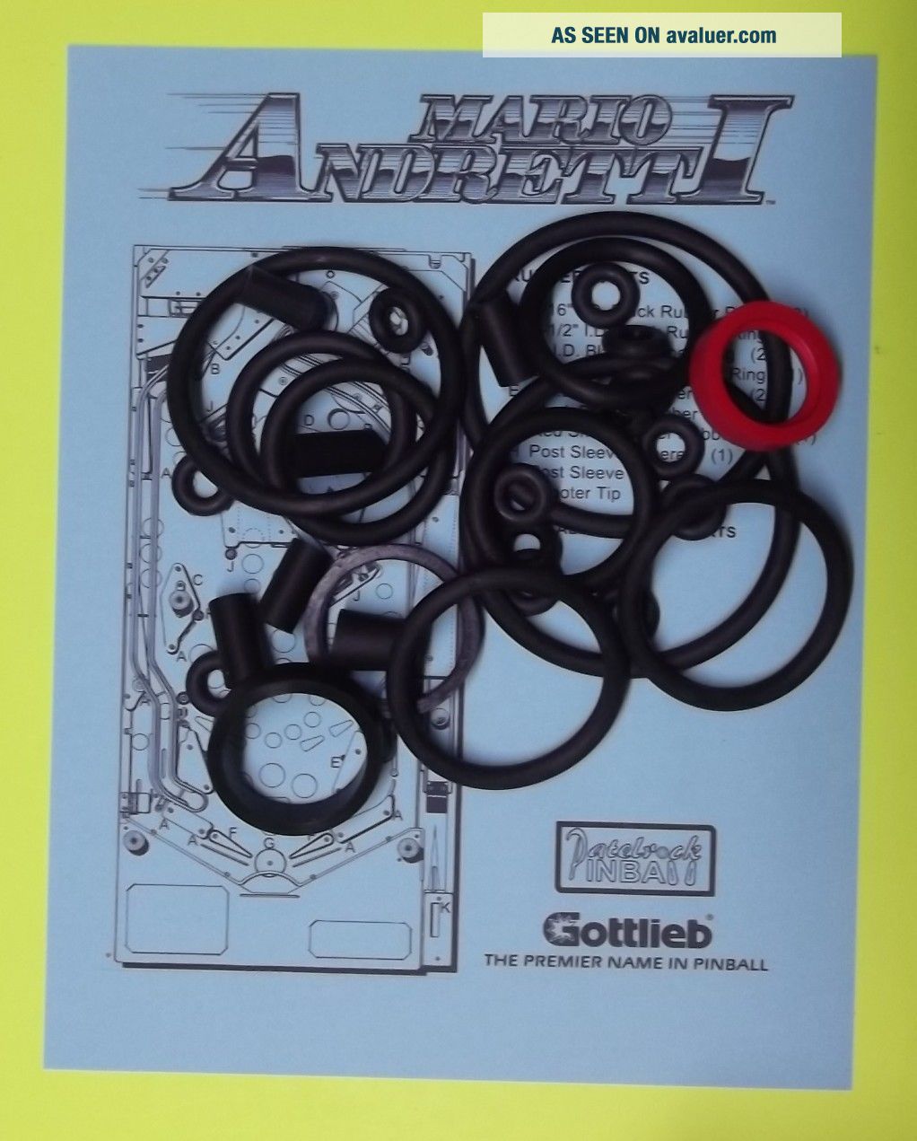 1996 Gottlieb / Premier Mario Andretti Pinball Rubber Ring Kit | #1608618