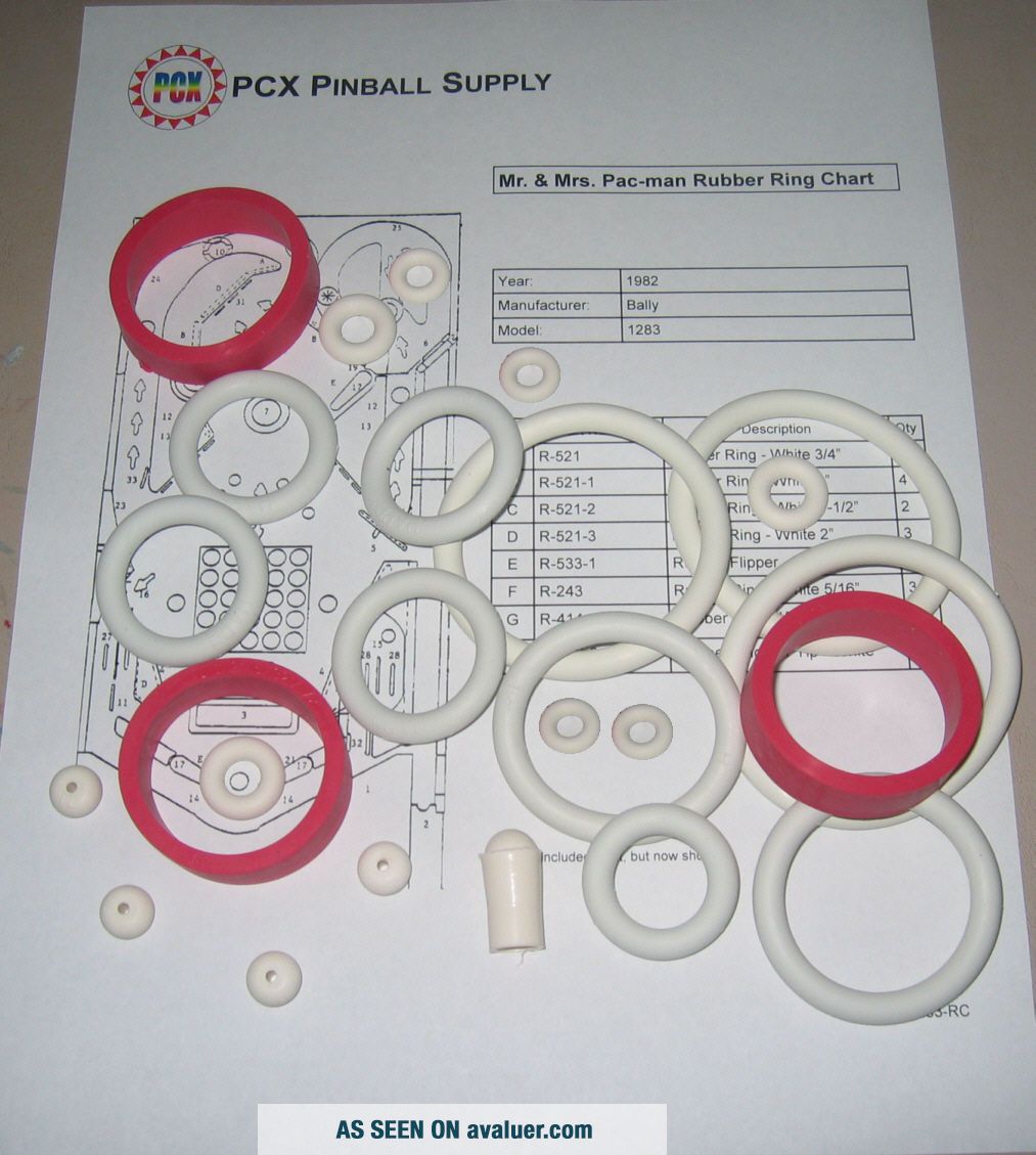 1982 Bally Mr. & Mrs. Pac - Man Pinball Rubber Ring Kit | #1626209