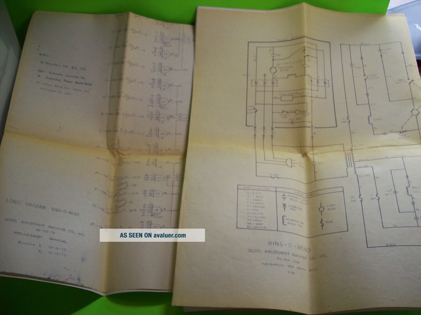 BING - O - RENO Seidel Arcade Game Wiring Diagram Schematics Boardwalk ...