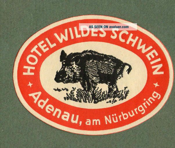 RARE Old Hotel Label Luggage Label Germany Wild Pig Hotel 124 | #1720361