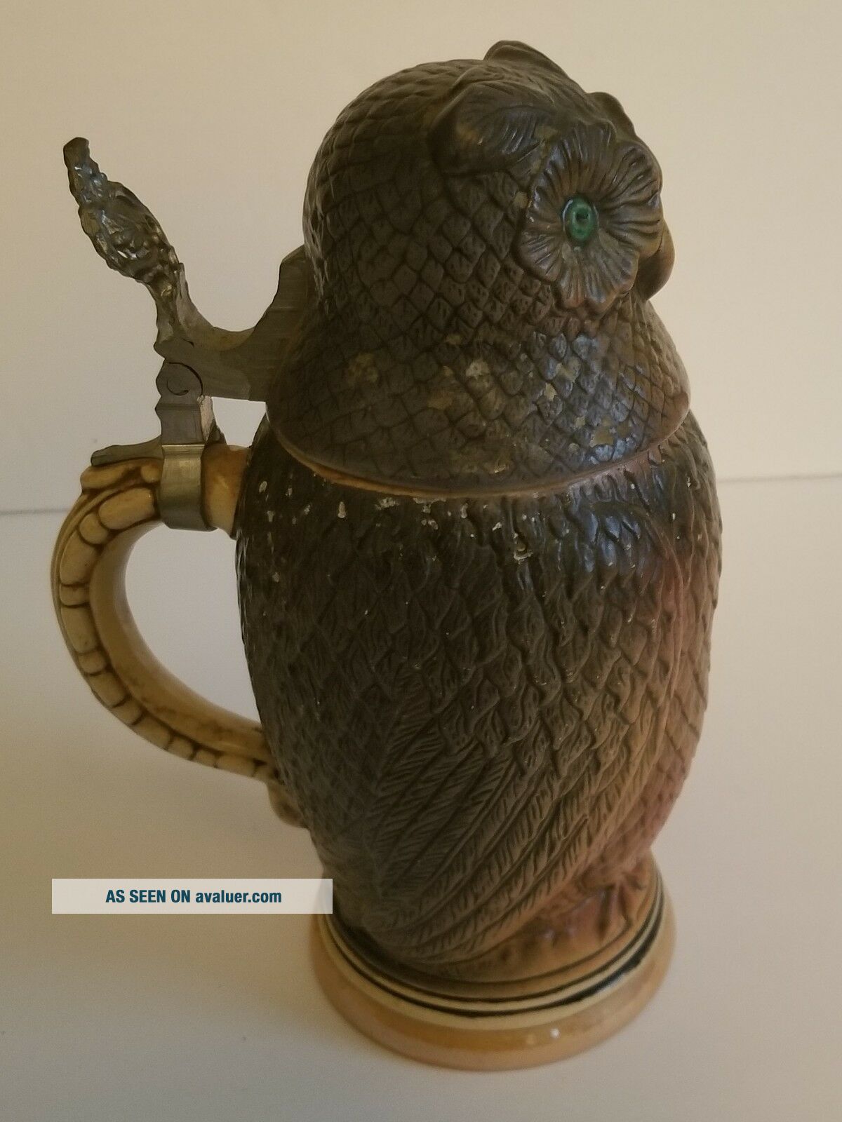 Vintage Old German Owl Beer Stein West - Germany VTG Character Figural ...