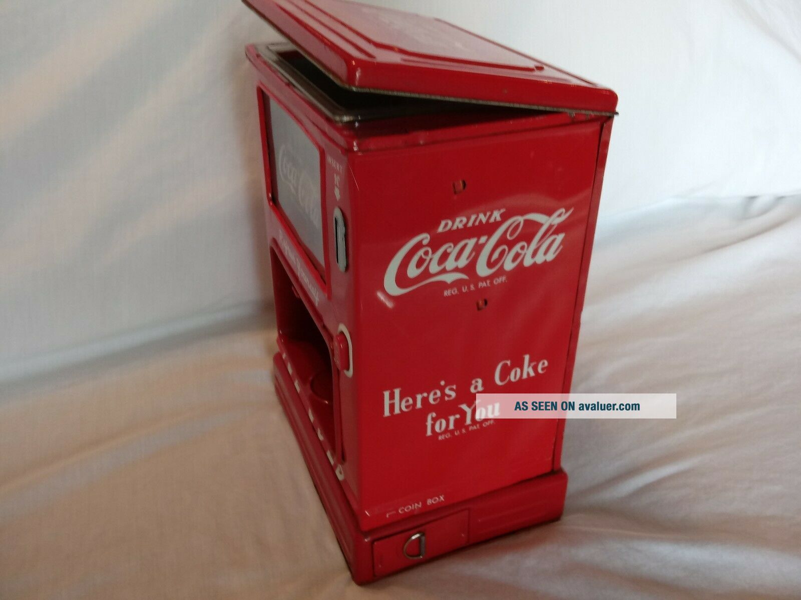 LINEMAR TOY COCA COLA COKE DRINK DISPENSER BATTERY OPERATED COIN BANK ...