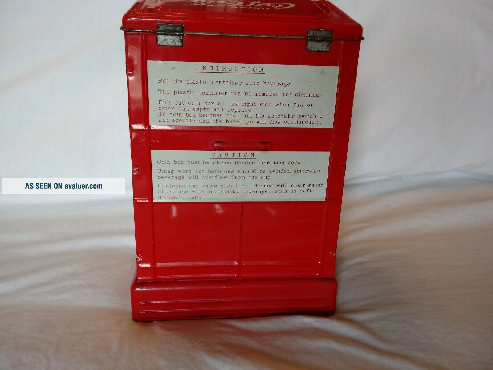 LINEMAR TOY COCA COLA COKE DRINK DISPENSER BATTERY OPERATED COIN BANK ...