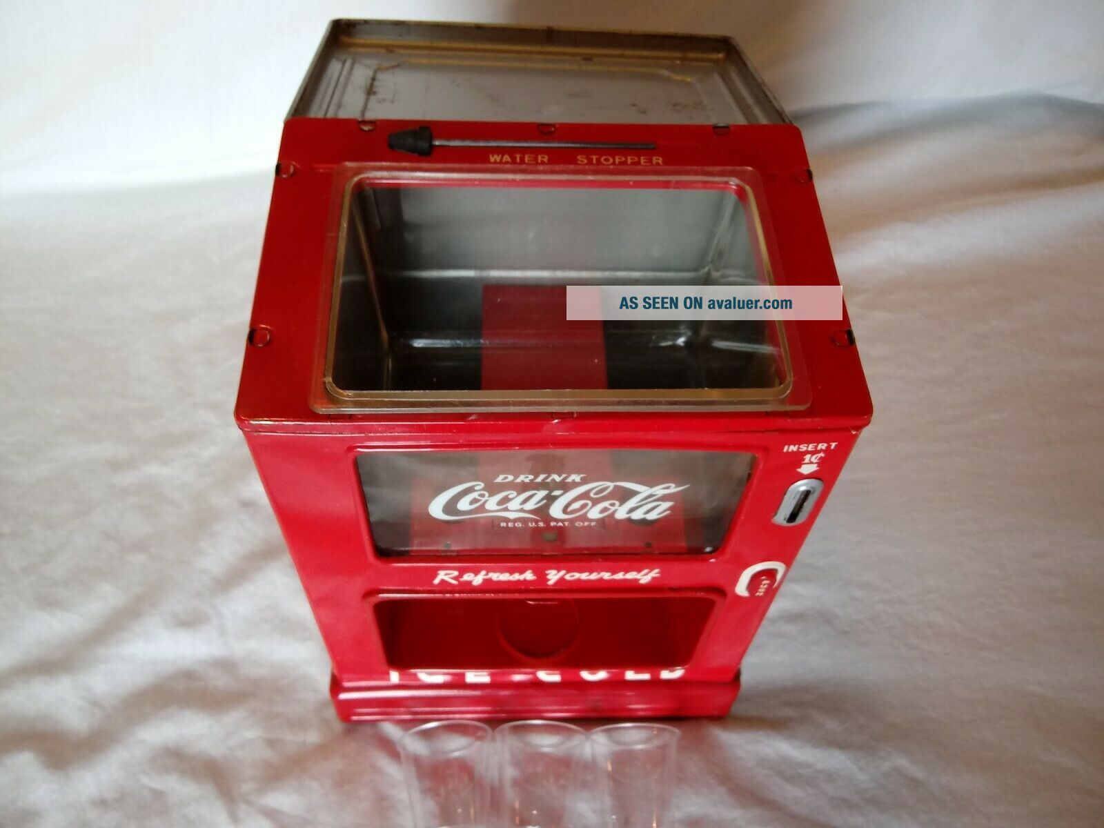 LINEMAR TOY COCA COLA COKE DRINK DISPENSER BATTERY OPERATED COIN BANK ...