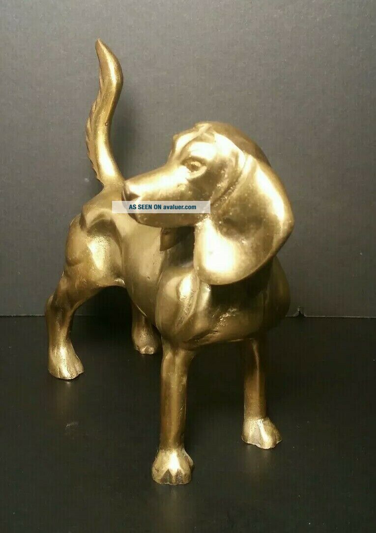 Vintage Brass Retriever Hound Dog Statue Figure | #1754876