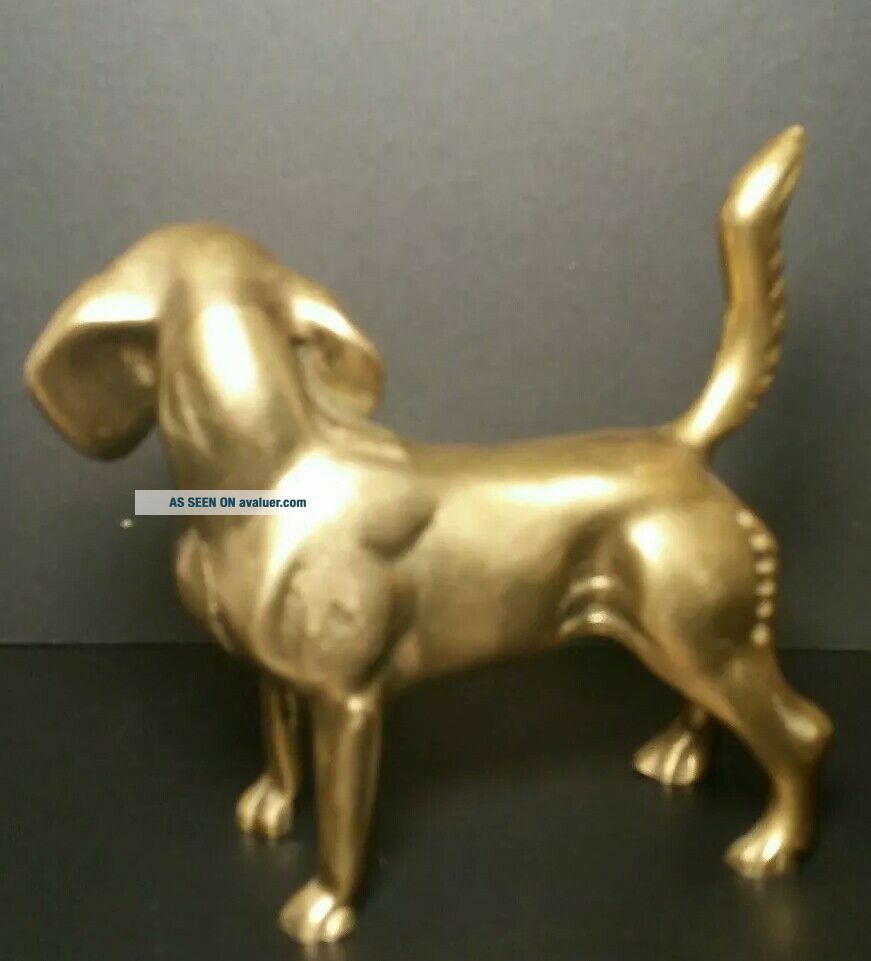 Vintage Brass Retriever Hound Dog Statue Figure | #1754876