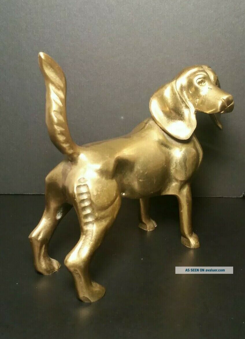 Vintage Brass Retriever Hound Dog Statue Figure | #1754876