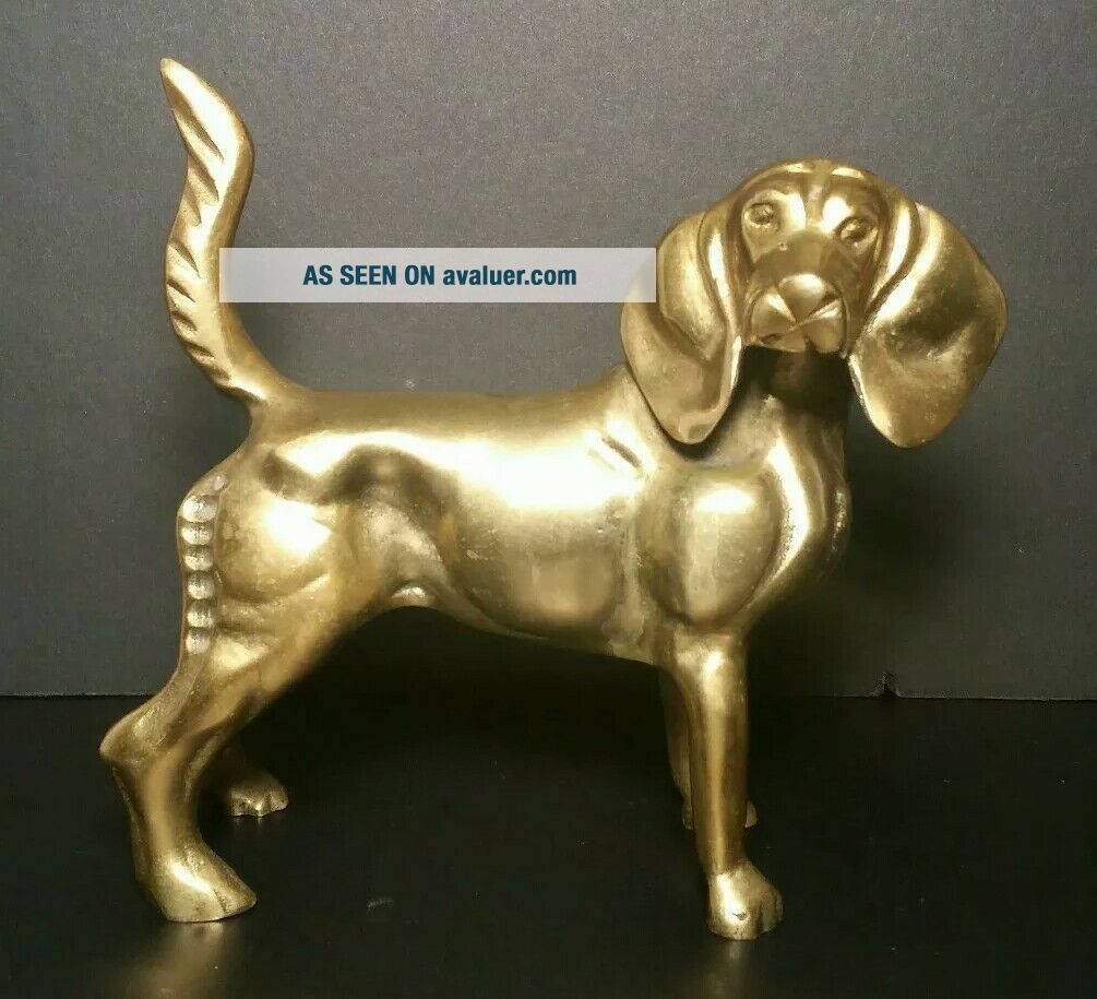 Vintage Brass Retriever Hound Dog Statue Figure | #1754876