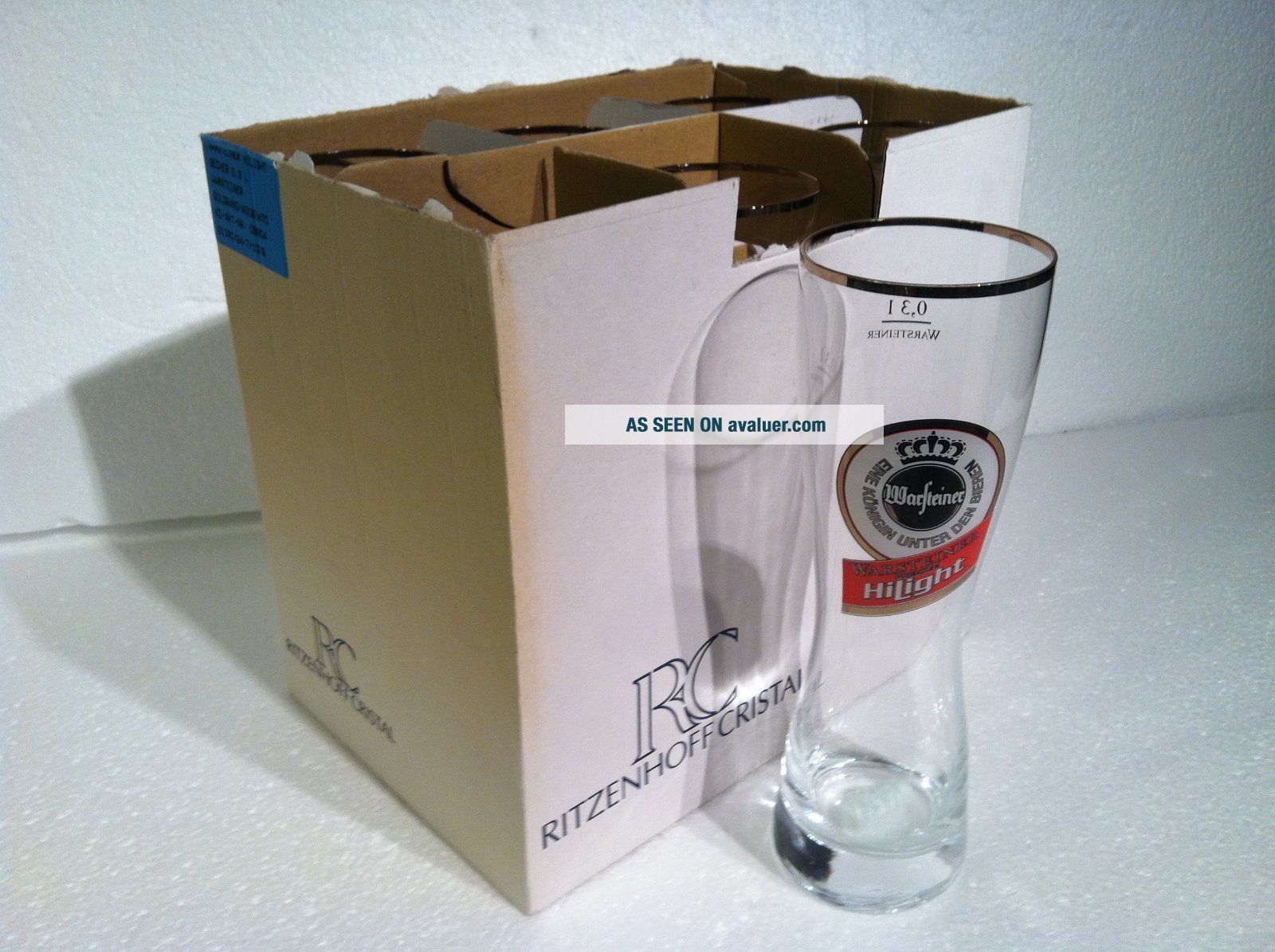 Warsteiner Premium HiLight Beer Glasses 8 " Set Of Six | #1810566