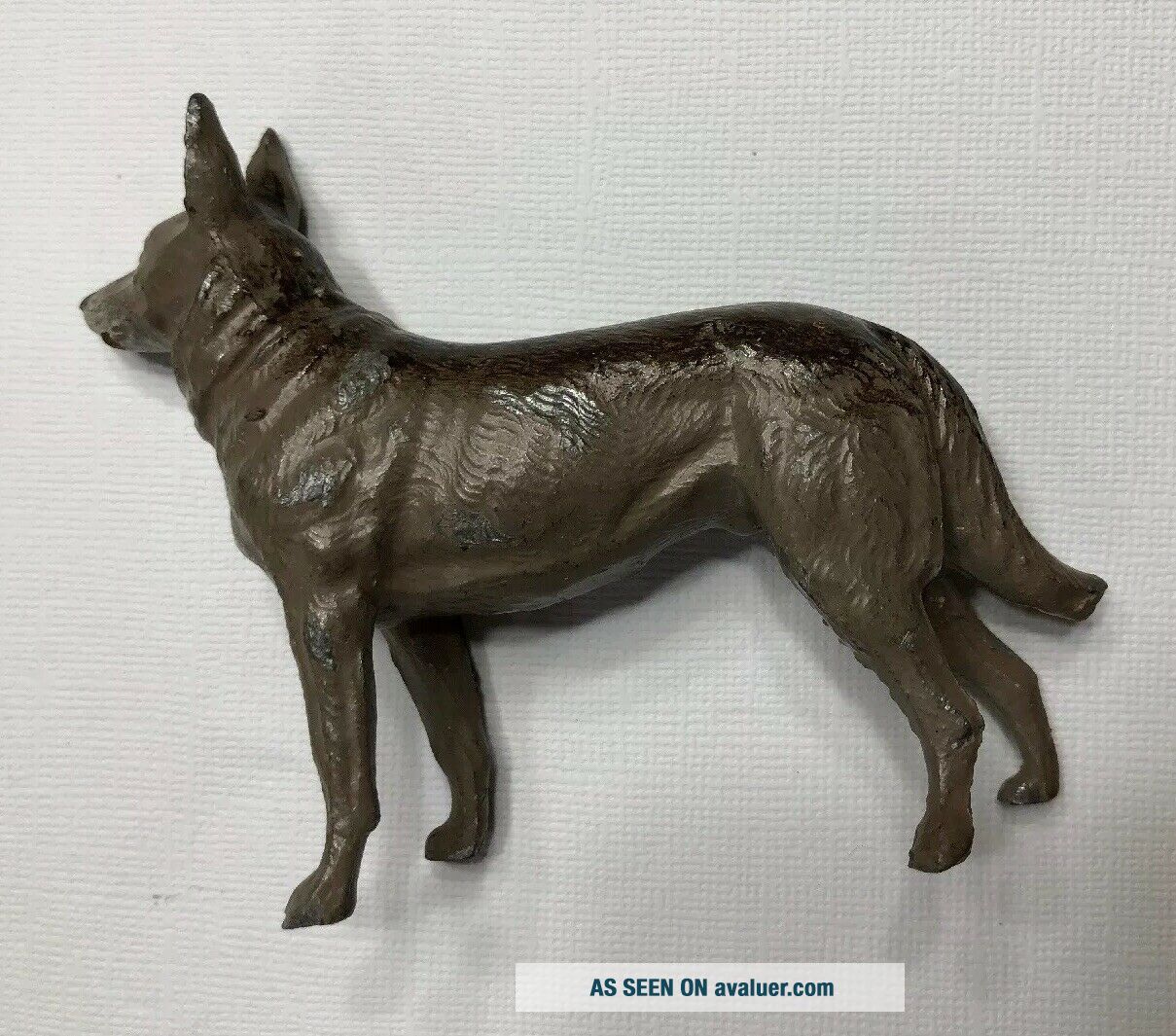 Antique GERMANY Cold Painted Metal GERMAN SHEPHERD FIGURE | #1796318