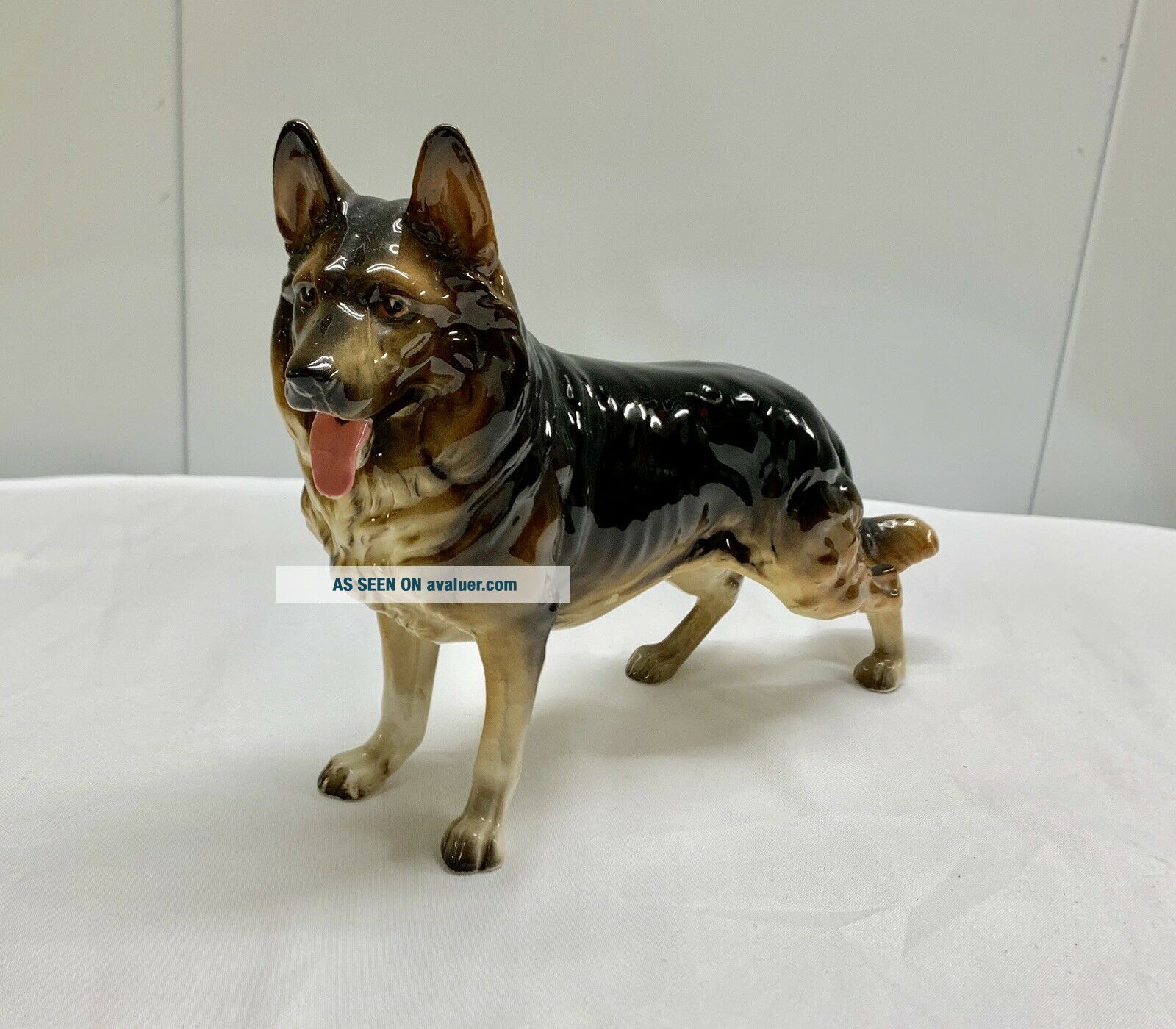 Vintage German Shepherd Figure Figurine Statue Standing Tongue Out Dog ...