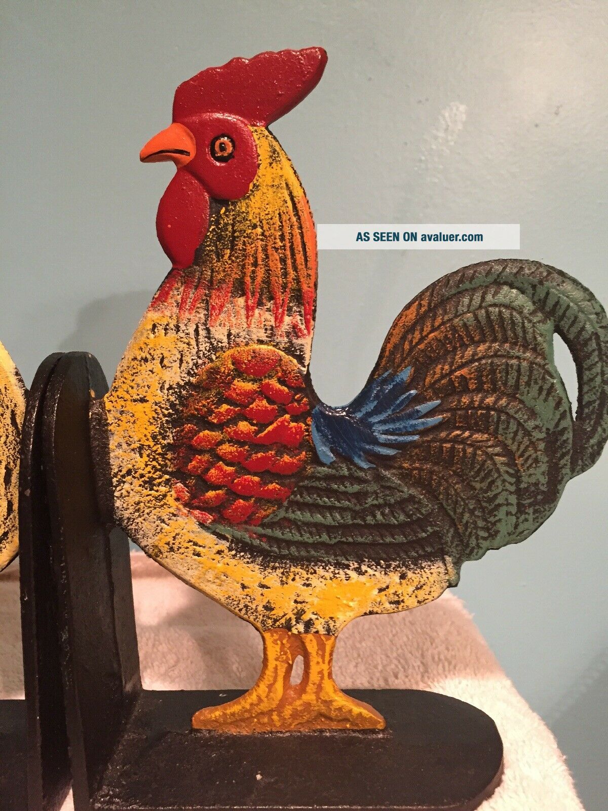 Cast Iron Set Of 2 Rooster Bookends. | #1862538