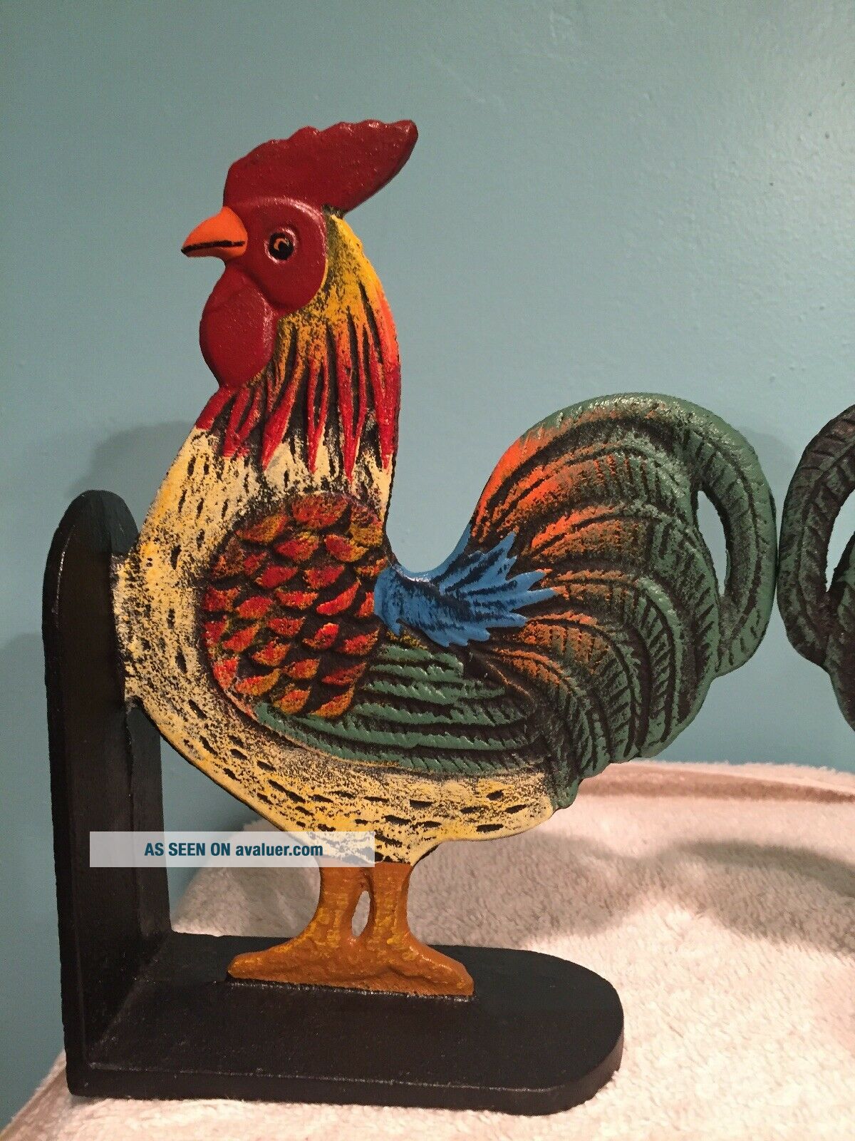 Cast Iron Set Of 2 Rooster Bookends. | #1862538