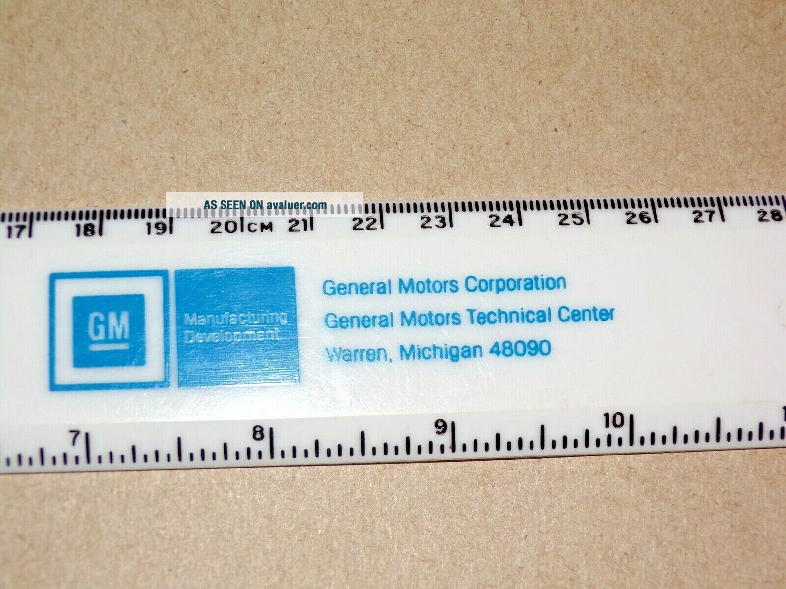 12 " General Motors GETTING TO KNOW METRIC Plastic Ruler GM Michigan ...