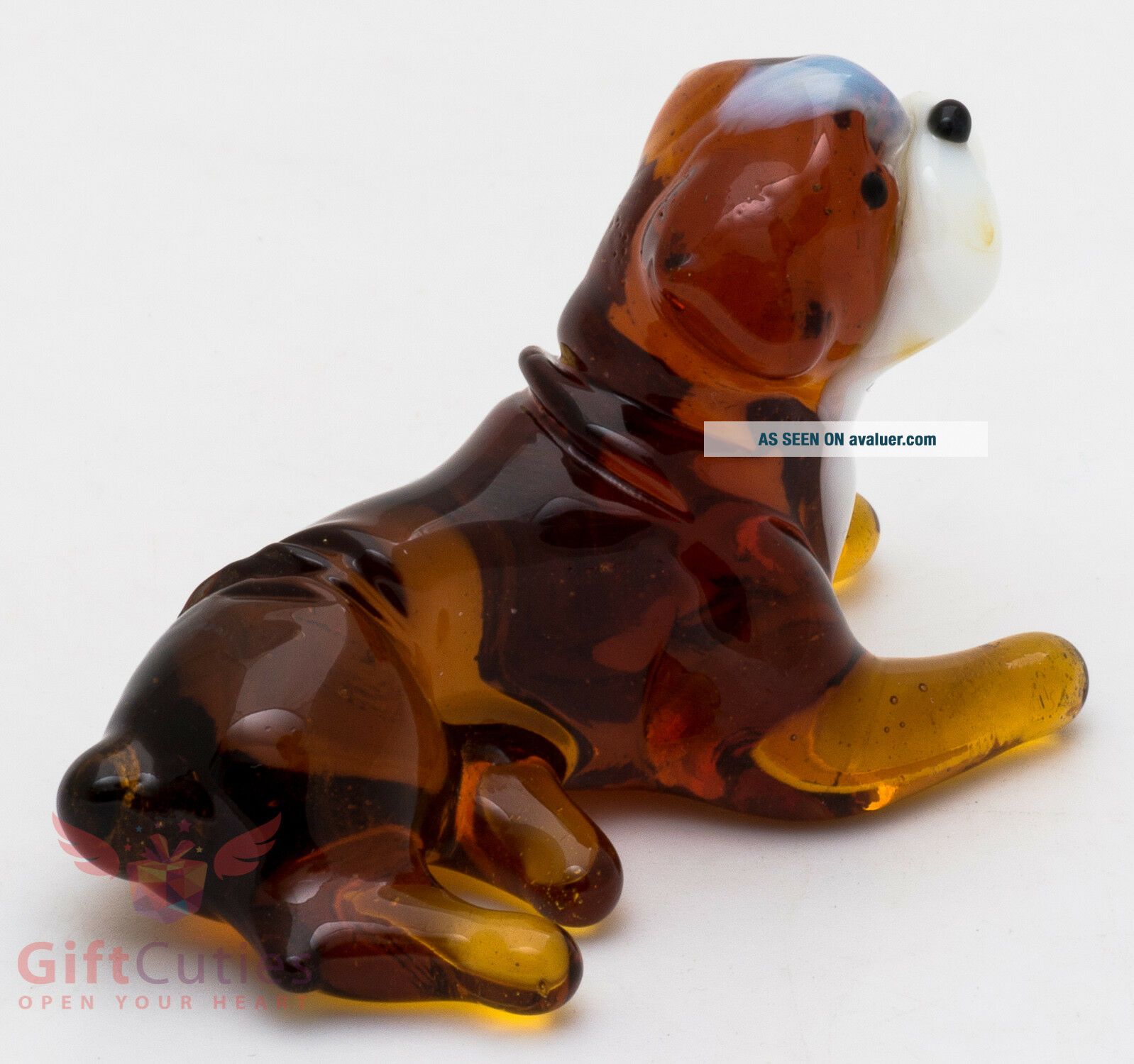 Art Blown Glass Figurine Of The English Bulldog Dog | #1865724